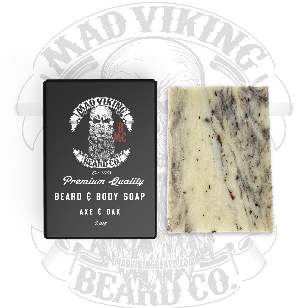 Axe & Oak Beard & Body Soap - 4.5 Oz - Oudwood Scent - Mad Viking