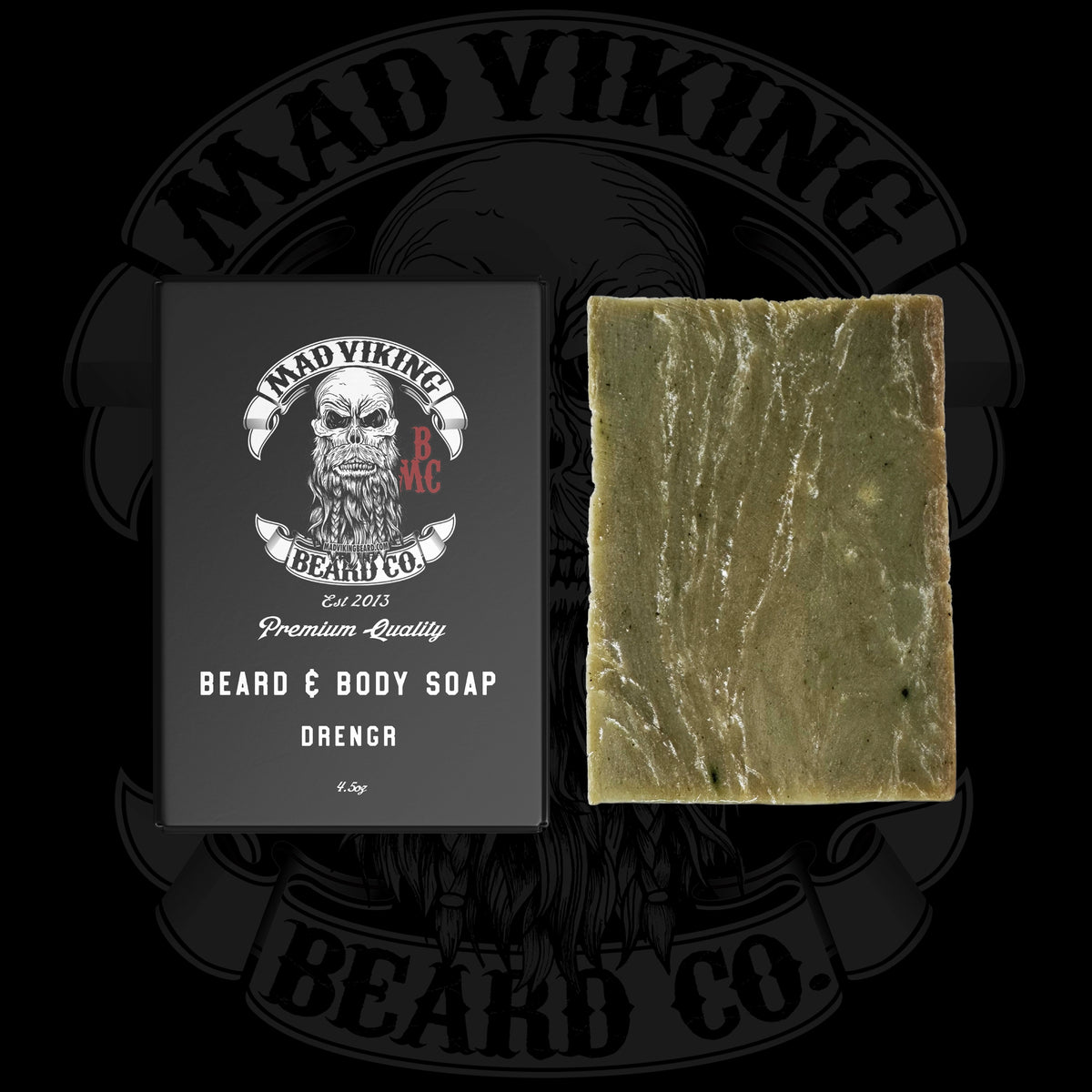 Drengr Beard & Body Soap - 4.5 Oz - Oakmoss, Cedarwood, Musk - Mad Viking