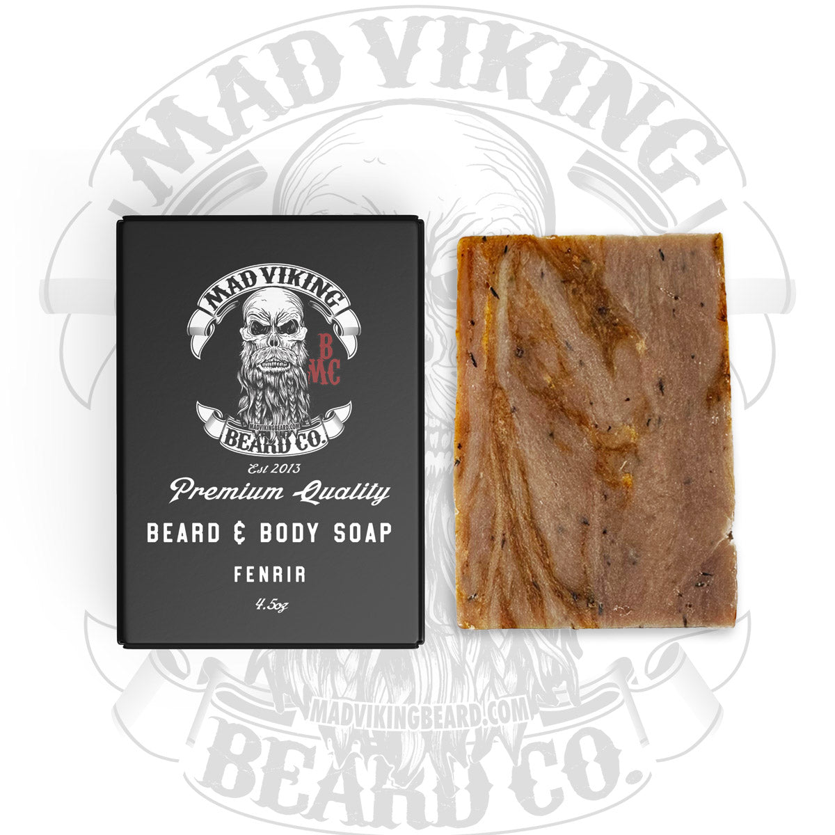 Fenrir Beard & Body Soap - 4.5 Oz - Bourbon, Tobacco Leaf - Mad Viking