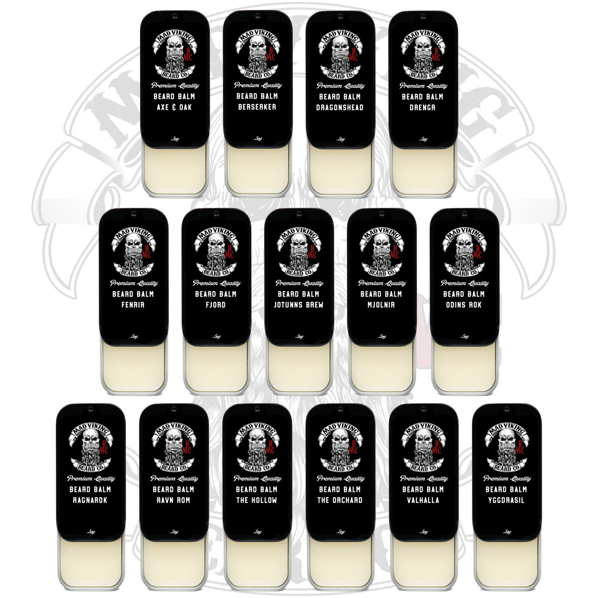Mad Viking Beard Balm Sample Kit - 15 Scents - 7.5 Oz - Mad Viking