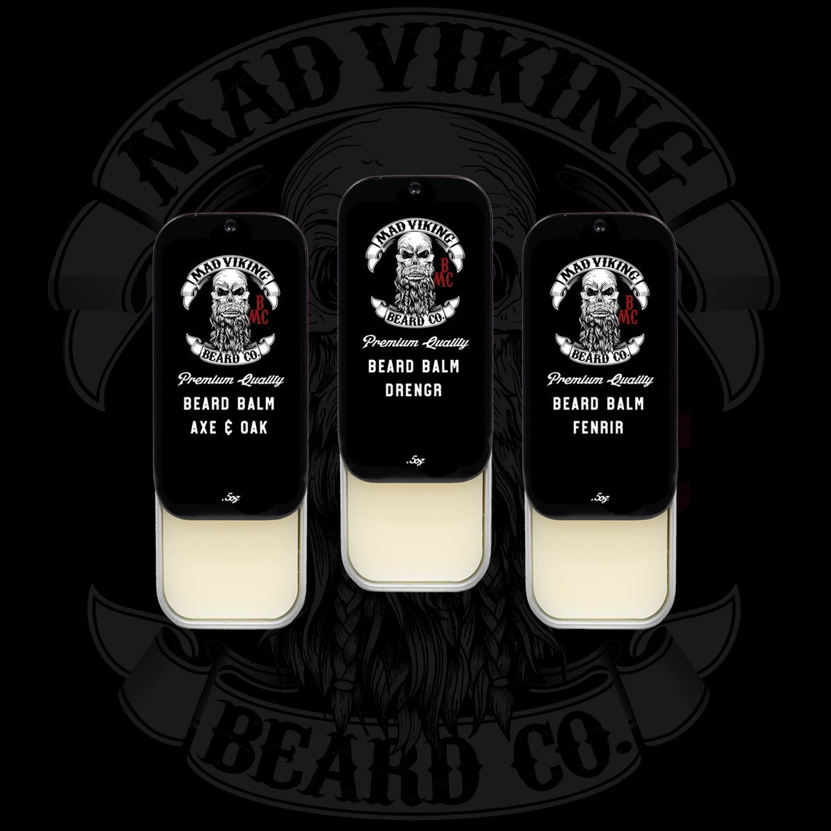 Beard Balm 3 Pack Sample - 16 Scents - All Natural - Mad Viking