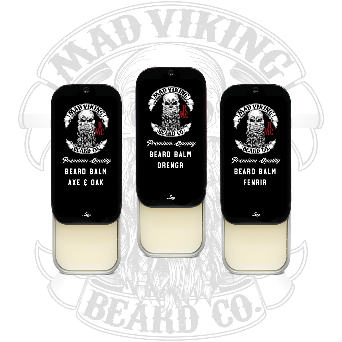 Beard Balm 3 Pack Sample - 16 Scents - All Natural - Mad Viking