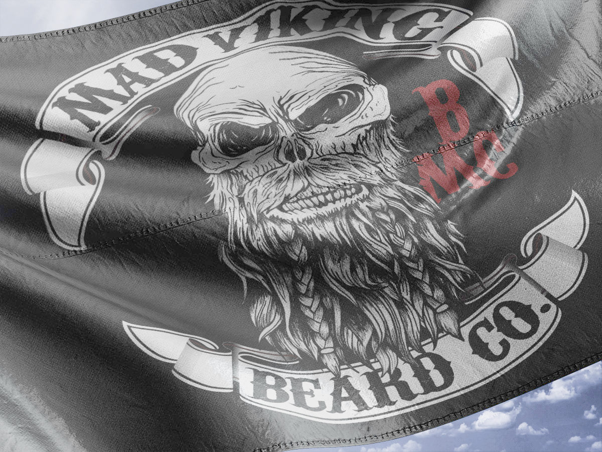 Mad Viking Beard Club Flag - 2' X 3' - Live By The Axe - Die By The Axe