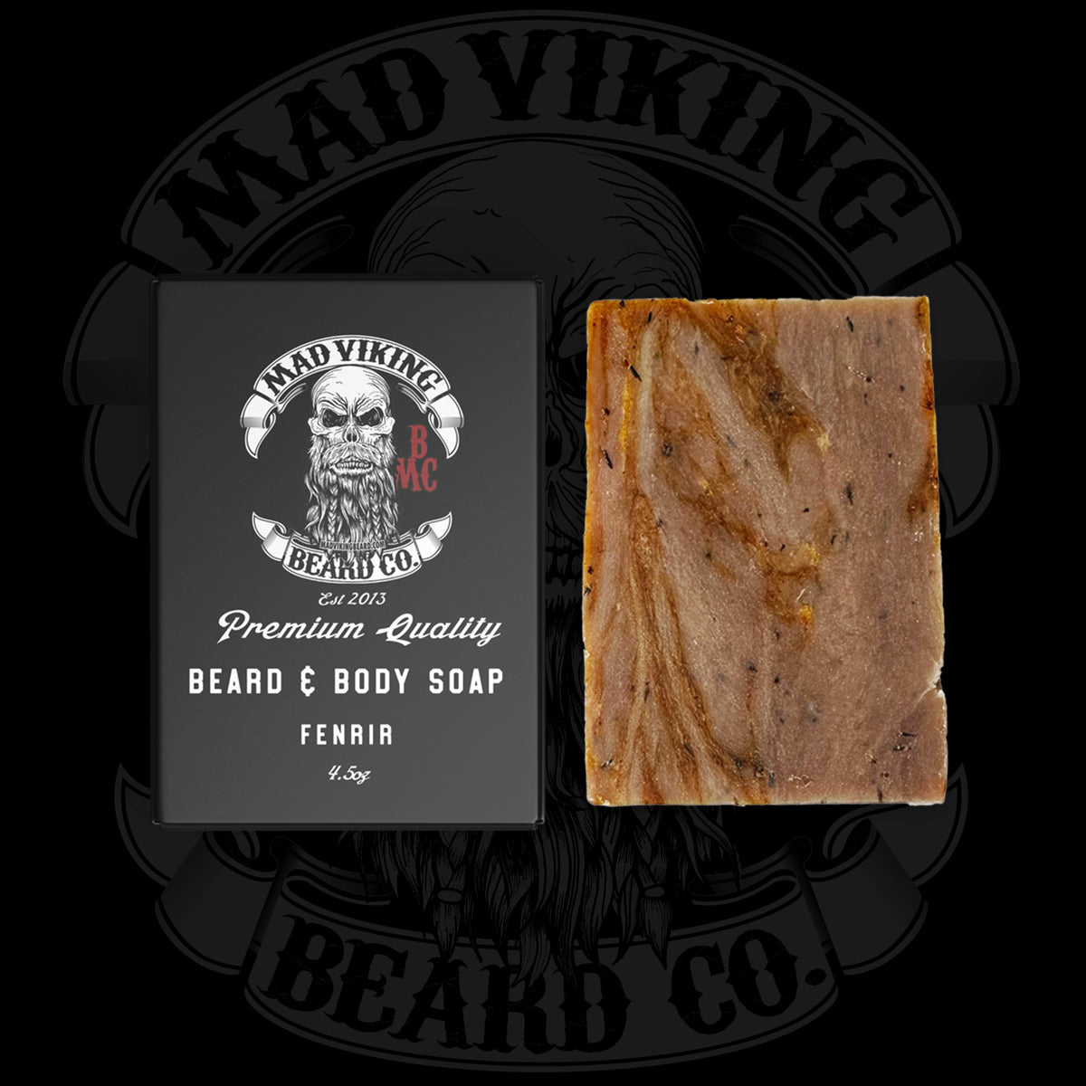 Fenrir Beard & Body Soap - 4.5 Oz - Bourbon, Tobacco Leaf - Mad Viking