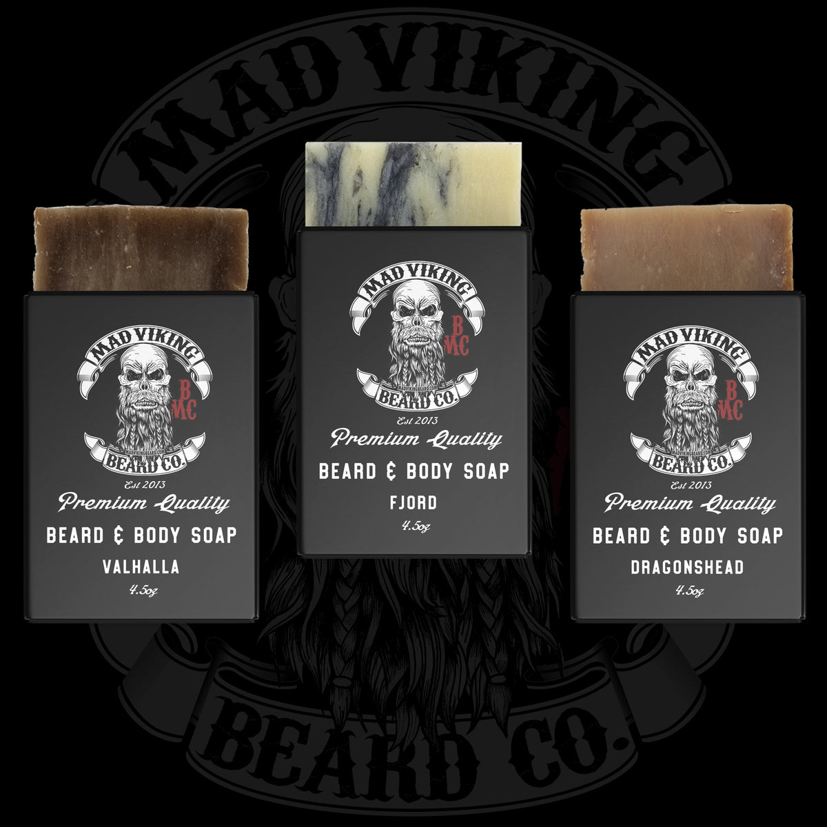 Beard & Body Bar Soap 3 Pack - All Natural - Mad Viking Beard Co.