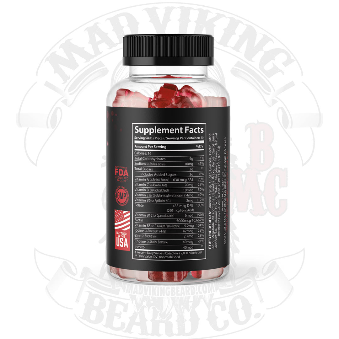 Beard Vitamin Gummies - Health, Growth, Strength - Mad Viking
