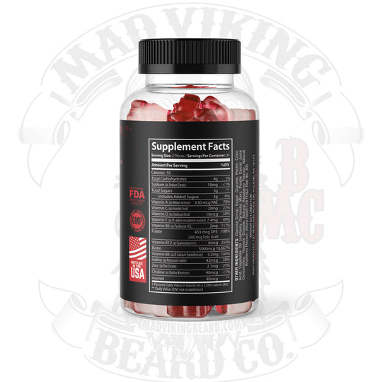 Beard Vitamin Gummies - Health, Growth, Strength - Mad Viking